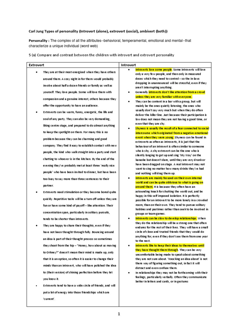 Introvert Extrovert | PDF | Extraversion And Introversion | Self