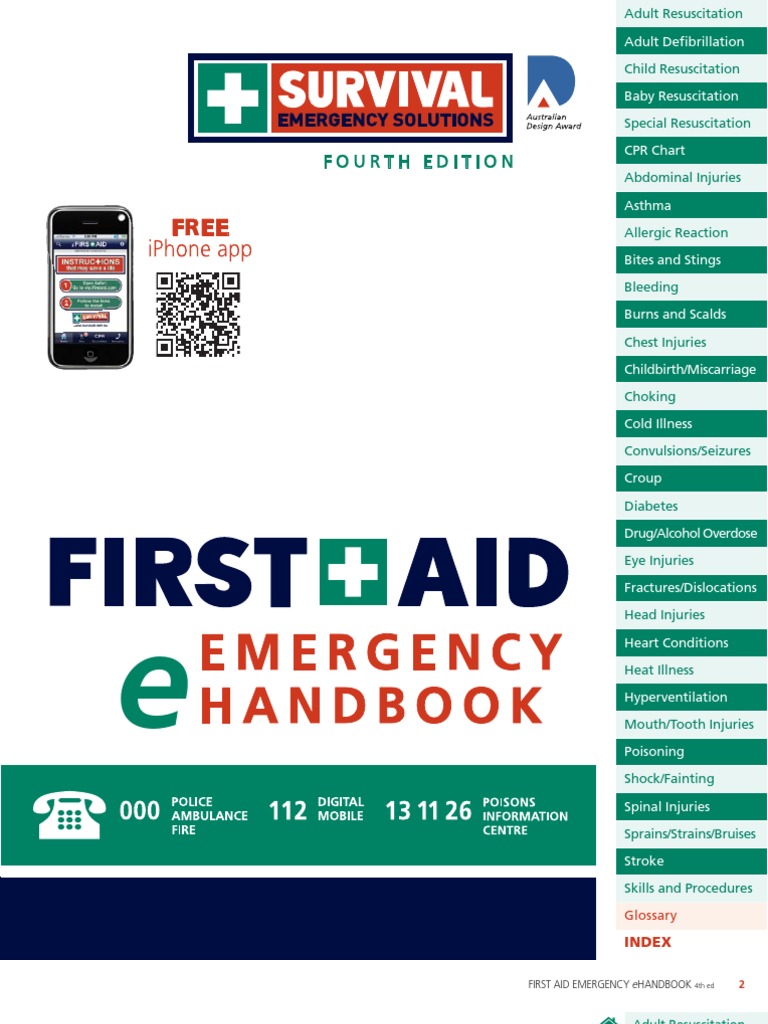 Emergency First Aid Handbook From Survival | PDF | Cardiopulmonary ...