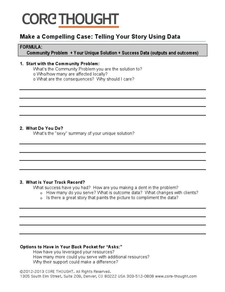 Telling Your Story 3 - Make A Compelling Case | PDF