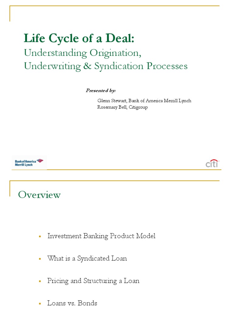 Life Cycle of A Deal | Syndicated Loan | Loans