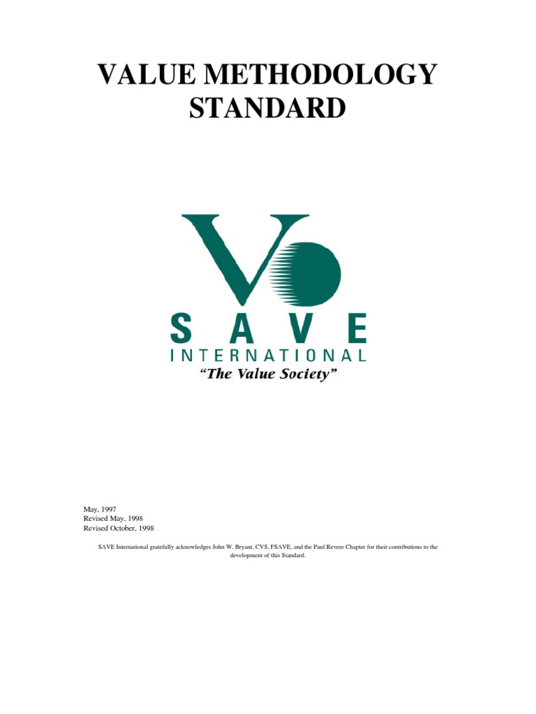 Value Methodology Standard | PDF | Evaluation | Leadership