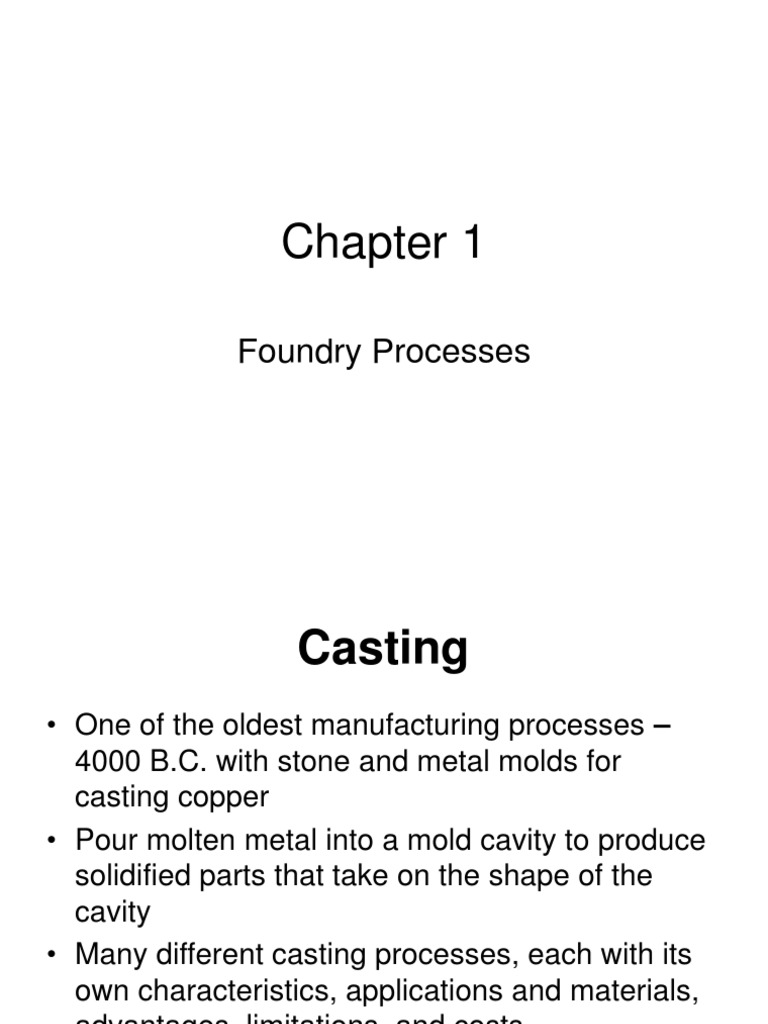 Chapter 1 - Sand Casting | PDF | Casting (Metalworking) | Process ...