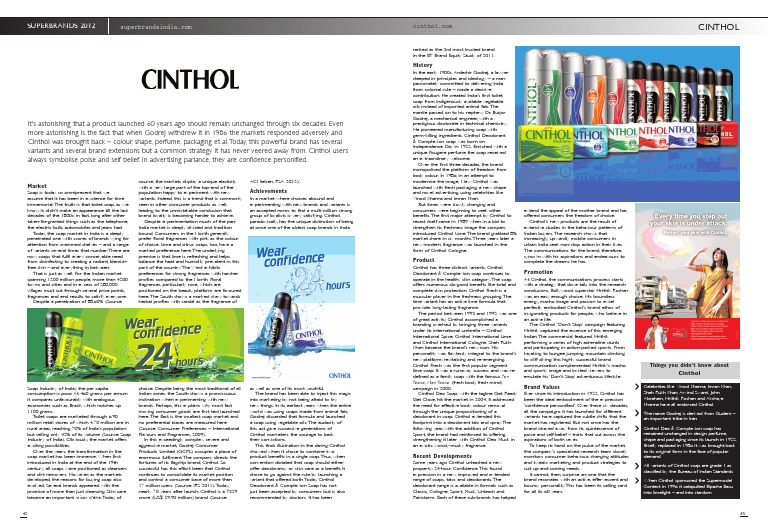 Cinthol | PDF | Perfume | Brand