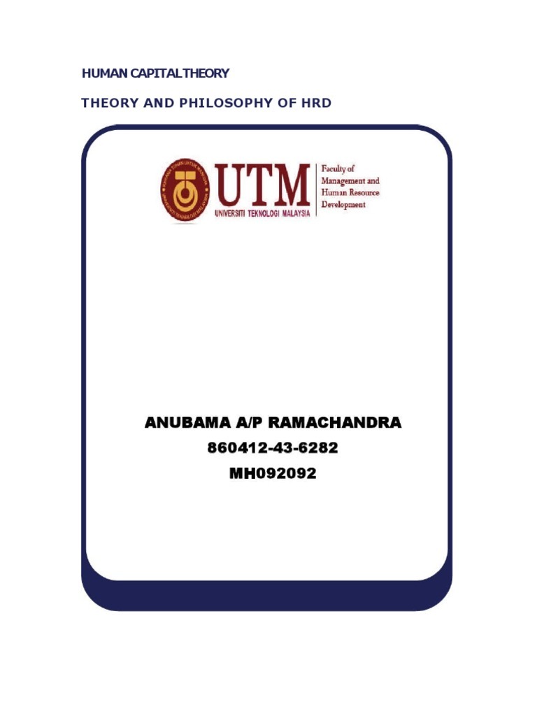 Human Capital Theory - Theory and Philosophy of HRD | PDF | Human ...