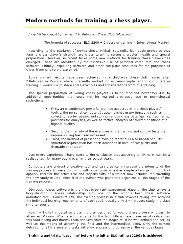 Modern Chess Methods | PDF | Chess | Chess Openings