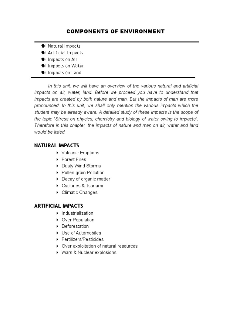Manmade Impacts on Land and Environment | PDF