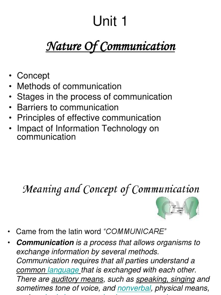 Understanding the Nature of Communication | PDF | Nonverbal ...