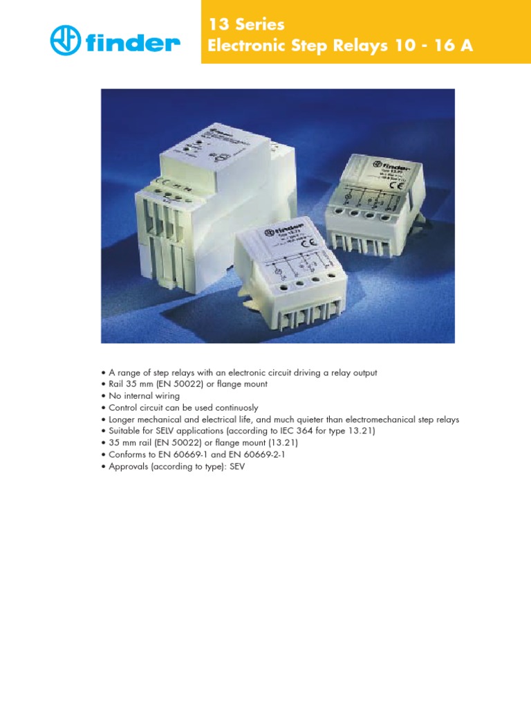 13 Series Electronic Step Relays 10 - 16 A | PDF | Relay | Alternating ...