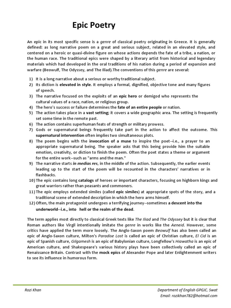 What Is An Epic PDF | PDF | Epic Poetry | Hero