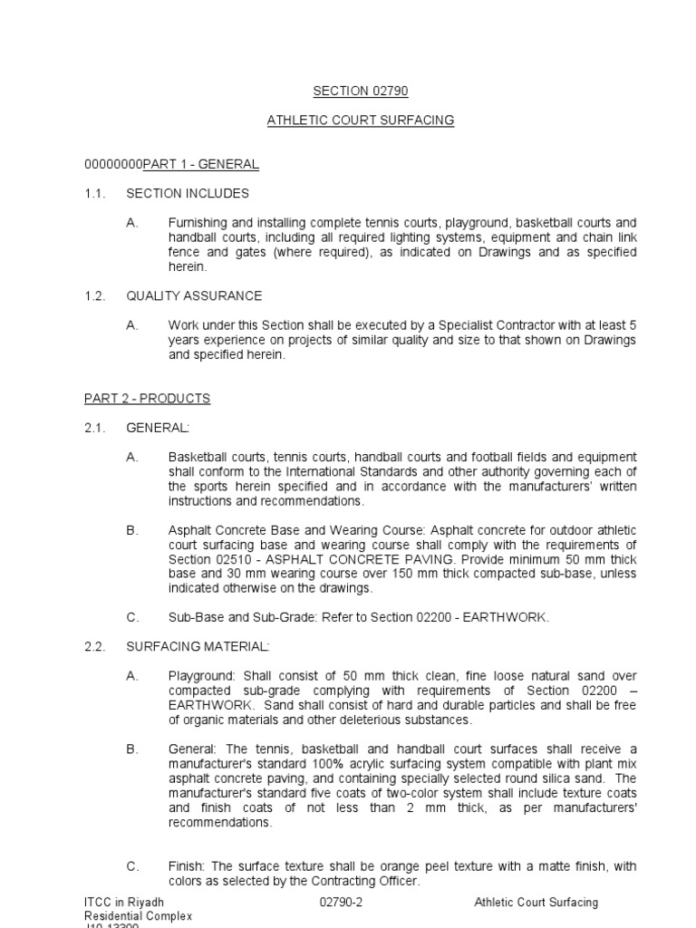 ITCC in Riyadh Residential Complex J10-13300 02790-2 Athletic Court ...