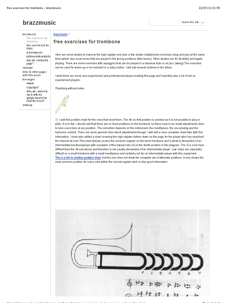 Free Exercises For Trombone - Brazzmusic | PDF | Trombone | Brass ...