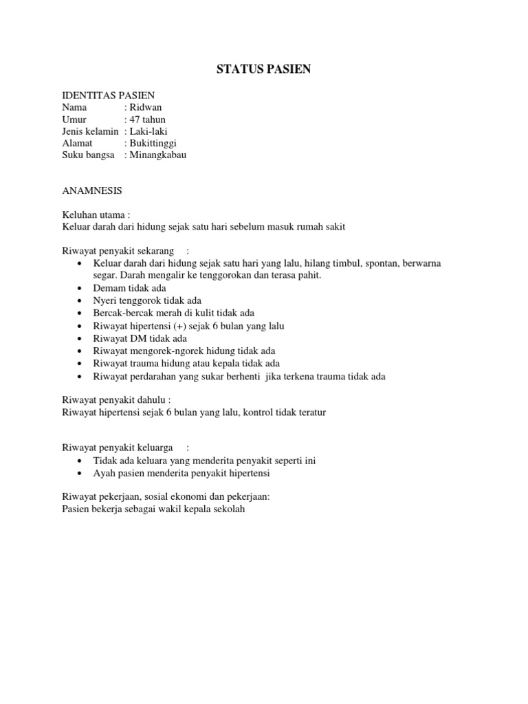 Status Lokalis THT | PDF