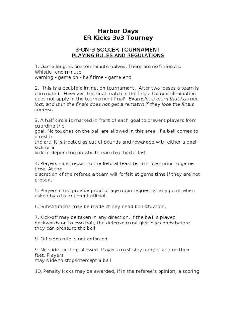 3v3 Rules | PDF | Referee | Association Football