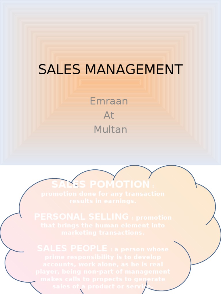 Basic of Sales Management | PDF | Sales | Marketing