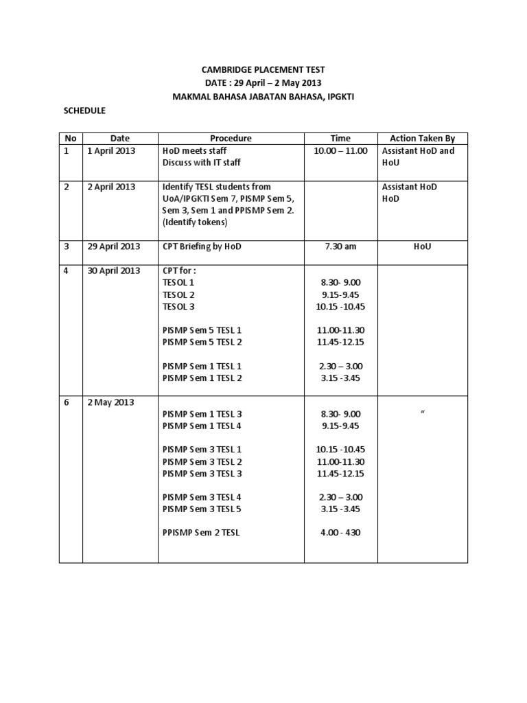 Cambridge Placement Test | PDF