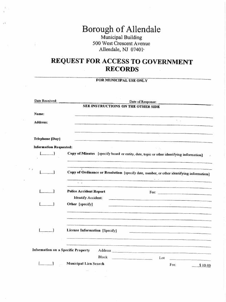 Allendale OPRA Form | Overtime | Virtue