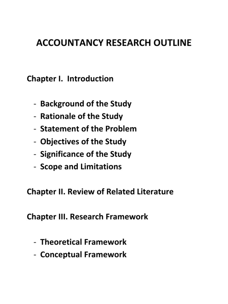 Accountancy Research Outline Guide | PDF | Computers