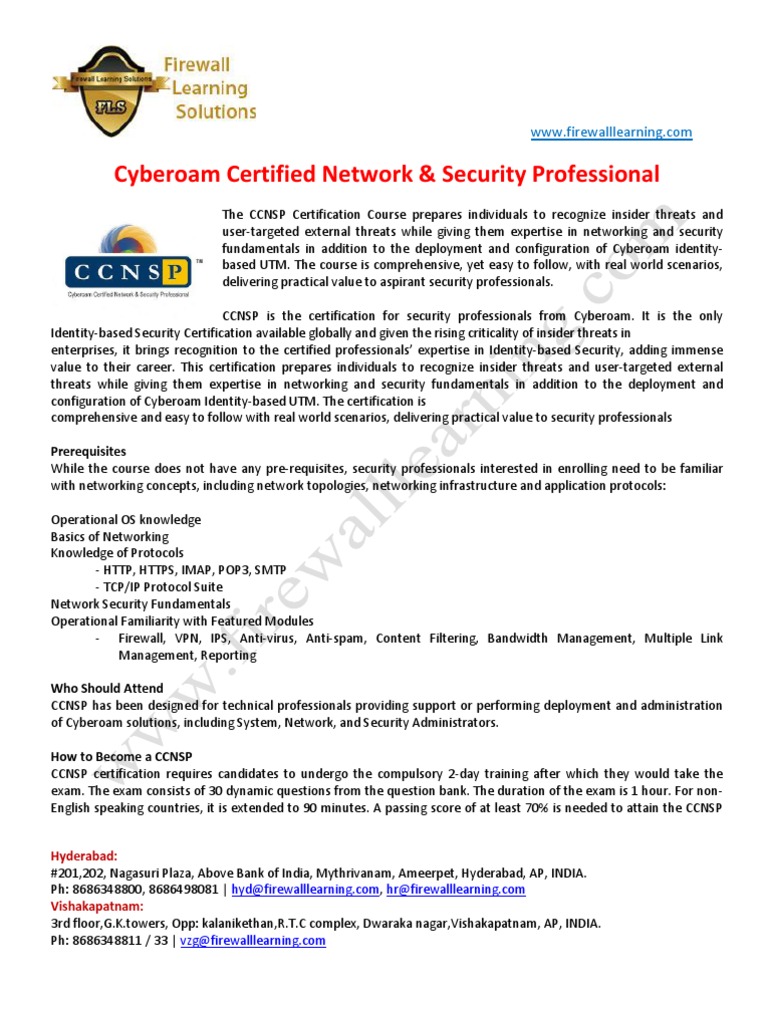 CCNSP Training Course Content | PDF | Computer Network Security | E Commerce
