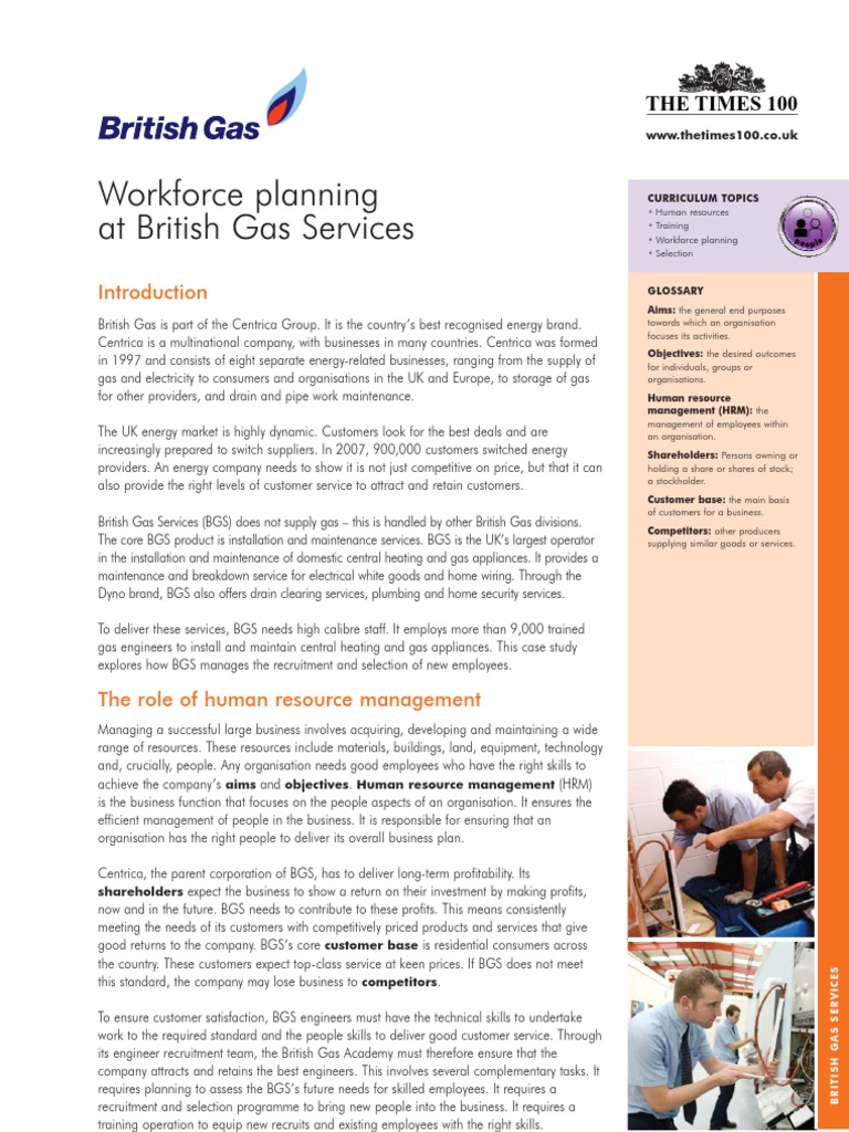 British Gas Case Study | PDF | Recruitment | Employment