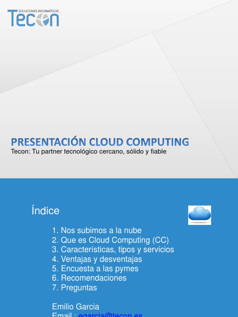 Ventajas y Desventajas del Cloud Computing | PDF | Plataforma como ...