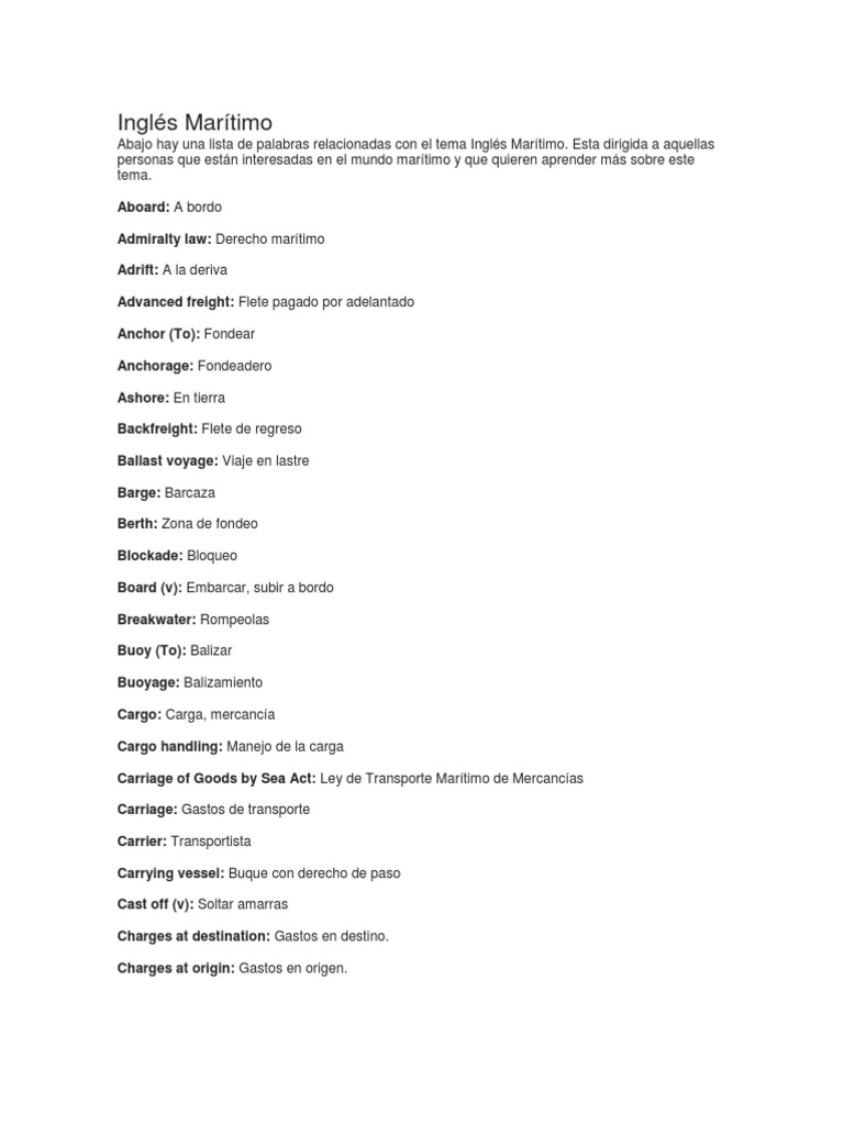 Inglés Marítimo | PDF