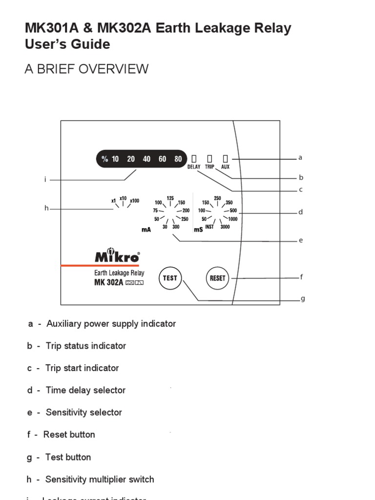 Guide to MK301A & MK302A Earth Leakage Relays | PDF | Relay ...