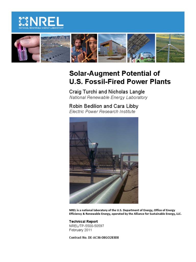Solar-Augment Potential of U.S. Fossil-Fired Power Plants: Craig Turchi and Nicholas Langle ...