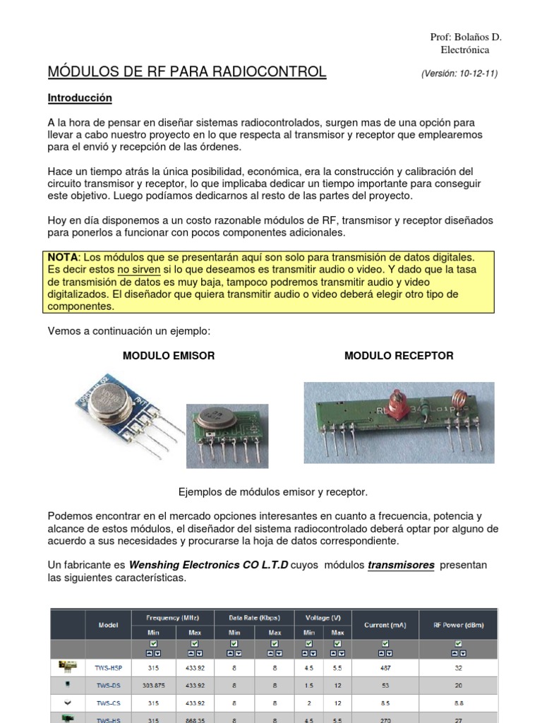 Modulos de RF | PDF | Modulación | Transmisor