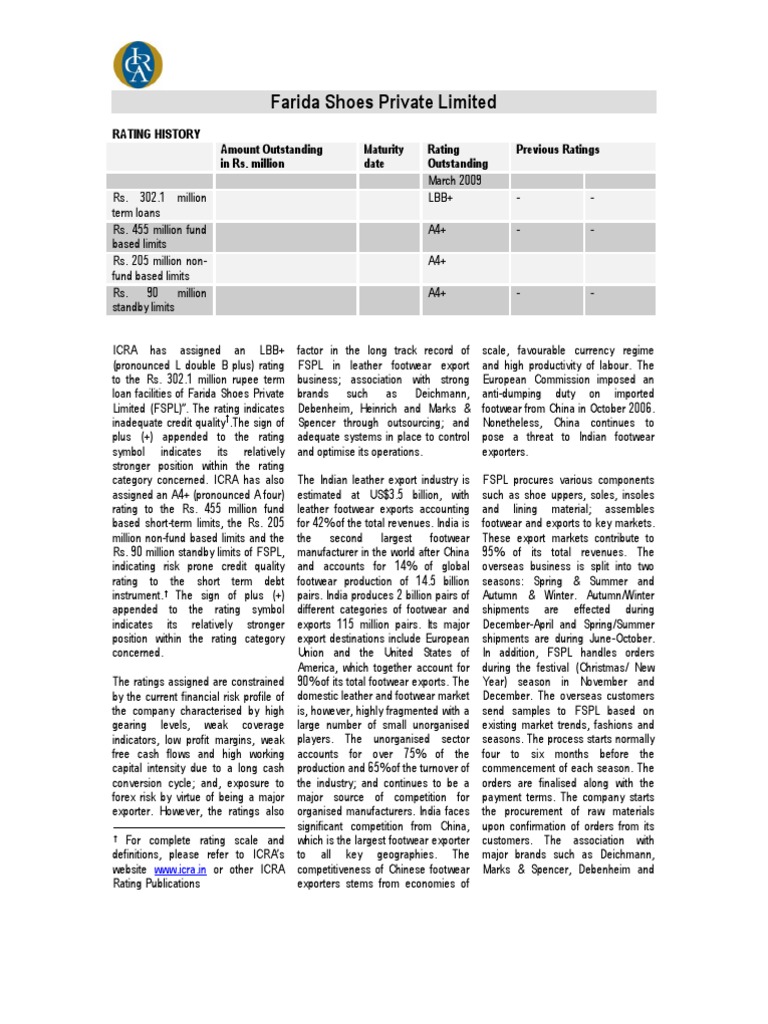 2009 August Farida Shoes | PDF | Shoe | Exports