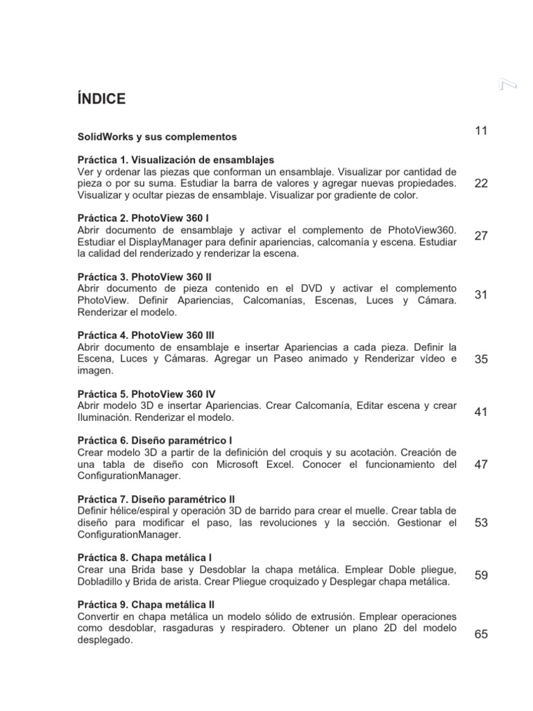 Guía Completa de Prácticas SolidWorks | PDF | Renderizado (gráficos de ...