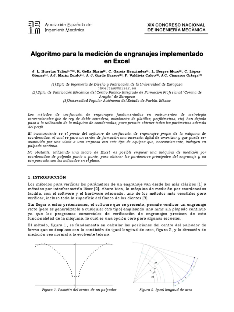 Control de Engranajes Con Excel | PDF | Engranaje | Longitud