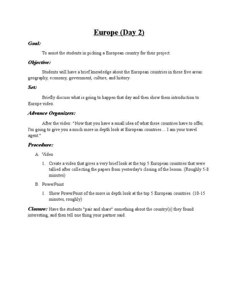 Lesson Plan Day 2 | PDF