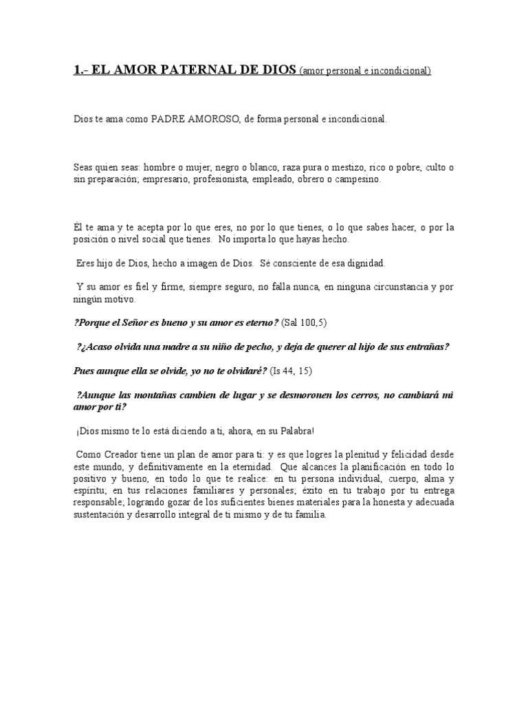El Amor Paternal de Dios | PDF | Felicidad | Amor
