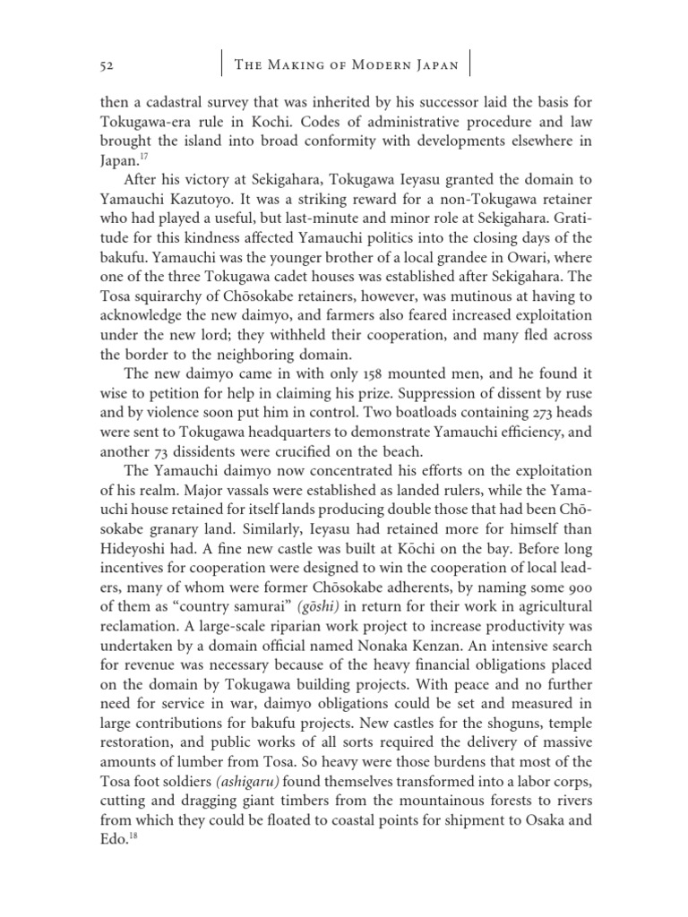 Establishing Control Through Violence and Incentives: The Yamauchi Clan ...