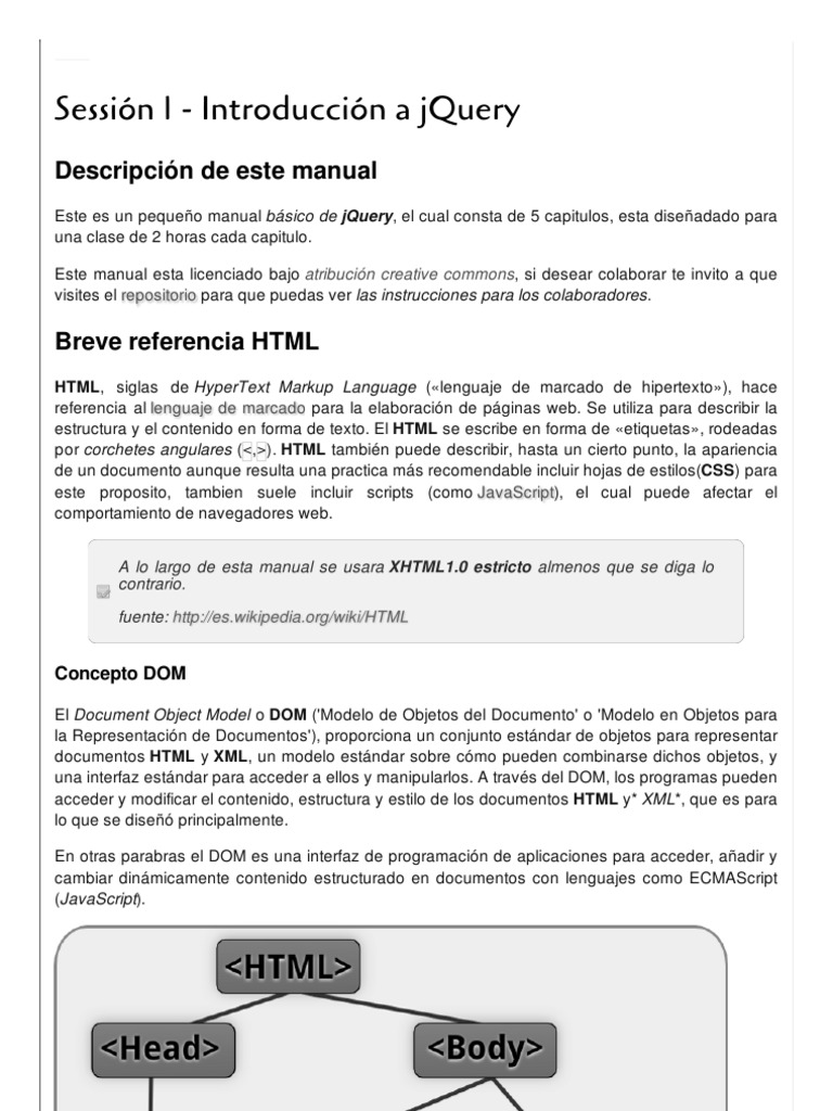 Manual Jquery Basico | PDF | Ajax (Programación) | HTML
