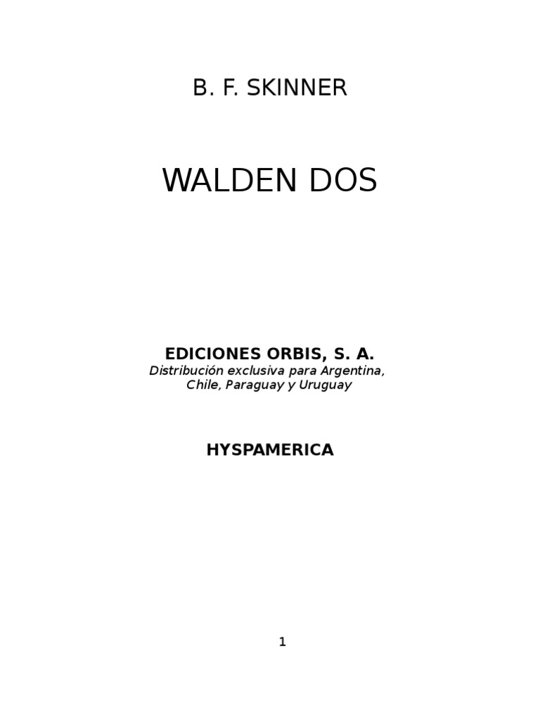 Skinner B.F. - Walden Dos | PDF | Vida | Science