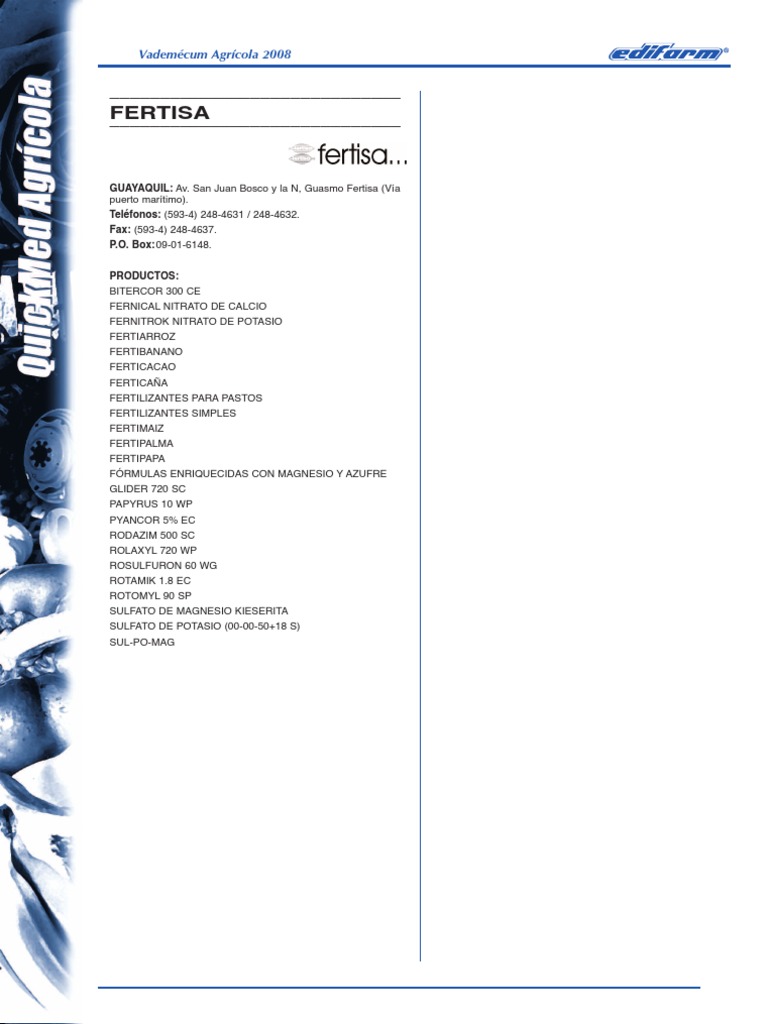 Fertisa PDF | PDF | Fertilizante | Nutrientes