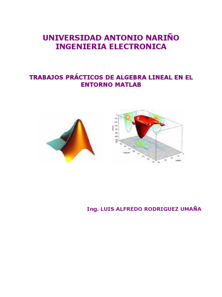 Practicas Matlab | PDF | Valores propios y vectores propios | Matlab
