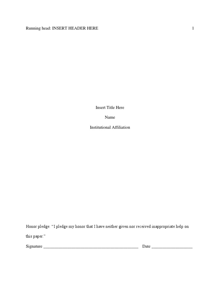 Skeleton For An APA Style Paper | PDF