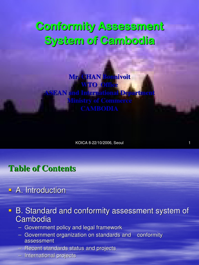 Development of Conformity Assessment System of Cambodia | PDF | Iso ...