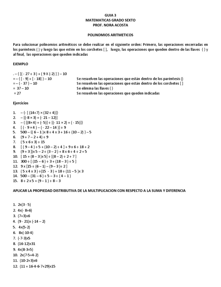 Orden De Parentesis Y Corchetes TOMi.digital Operaciones Combinadas