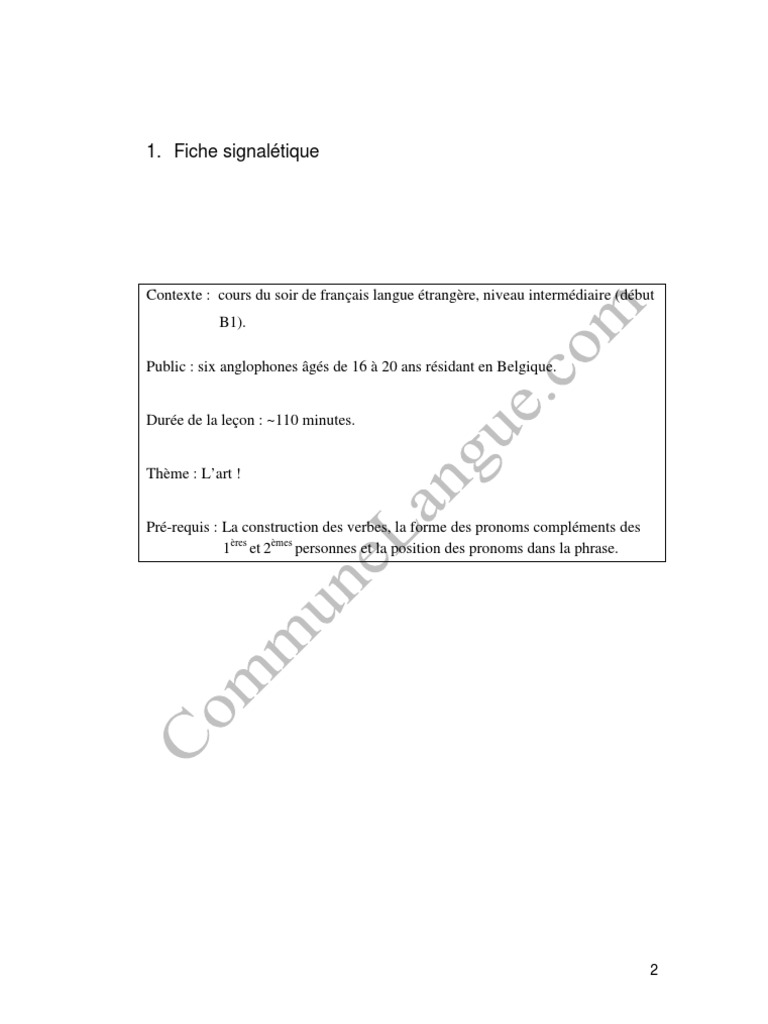 Pronoms Compléments FLE | PDF | Pronom | Verbe