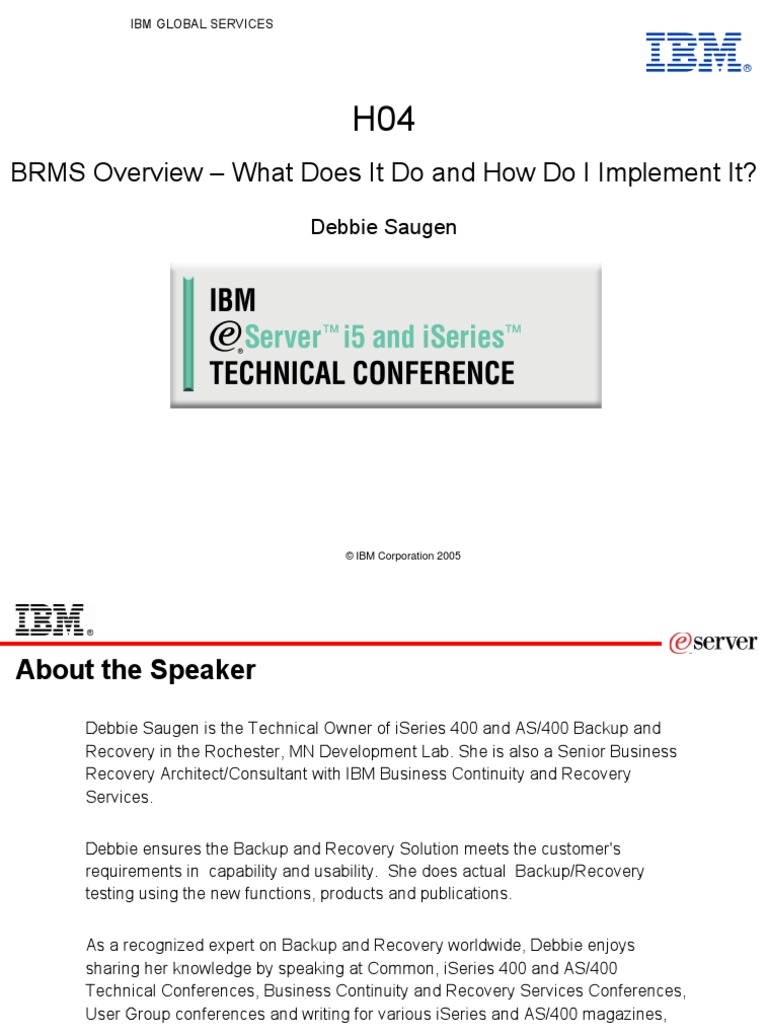 Systems I Support Brms PPT H04 | PDF | Backup | Computer File