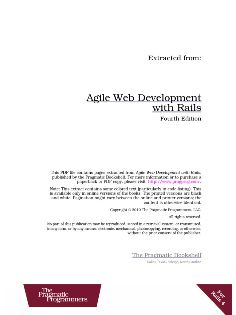 Agile Web Development With Rails: Extracted From | PDF | Model–View–Controller | Object ...