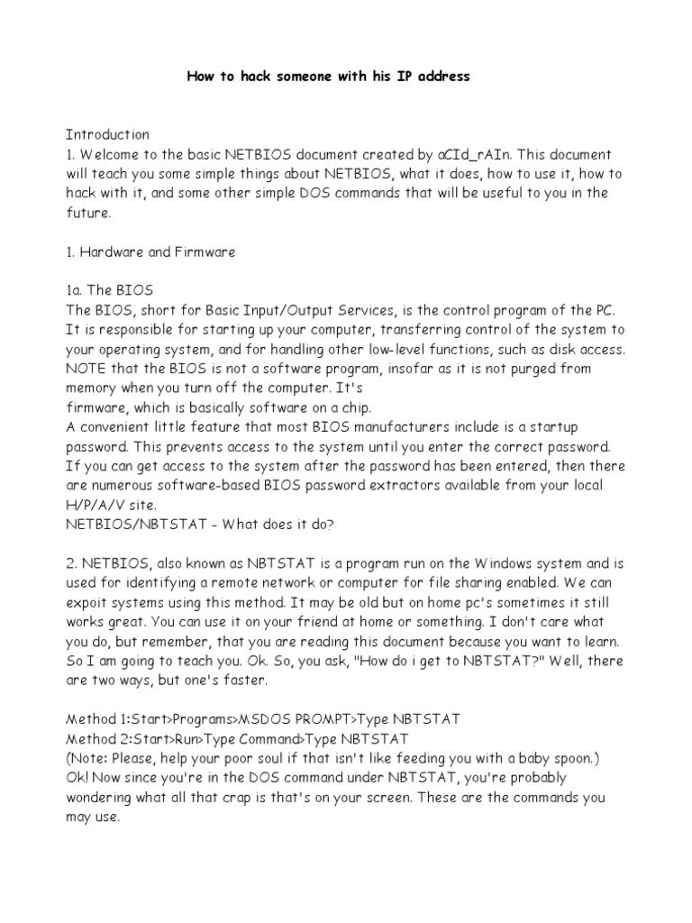 How To Hack Someone With His IP Address PDF | PDF | Telecommunications ...