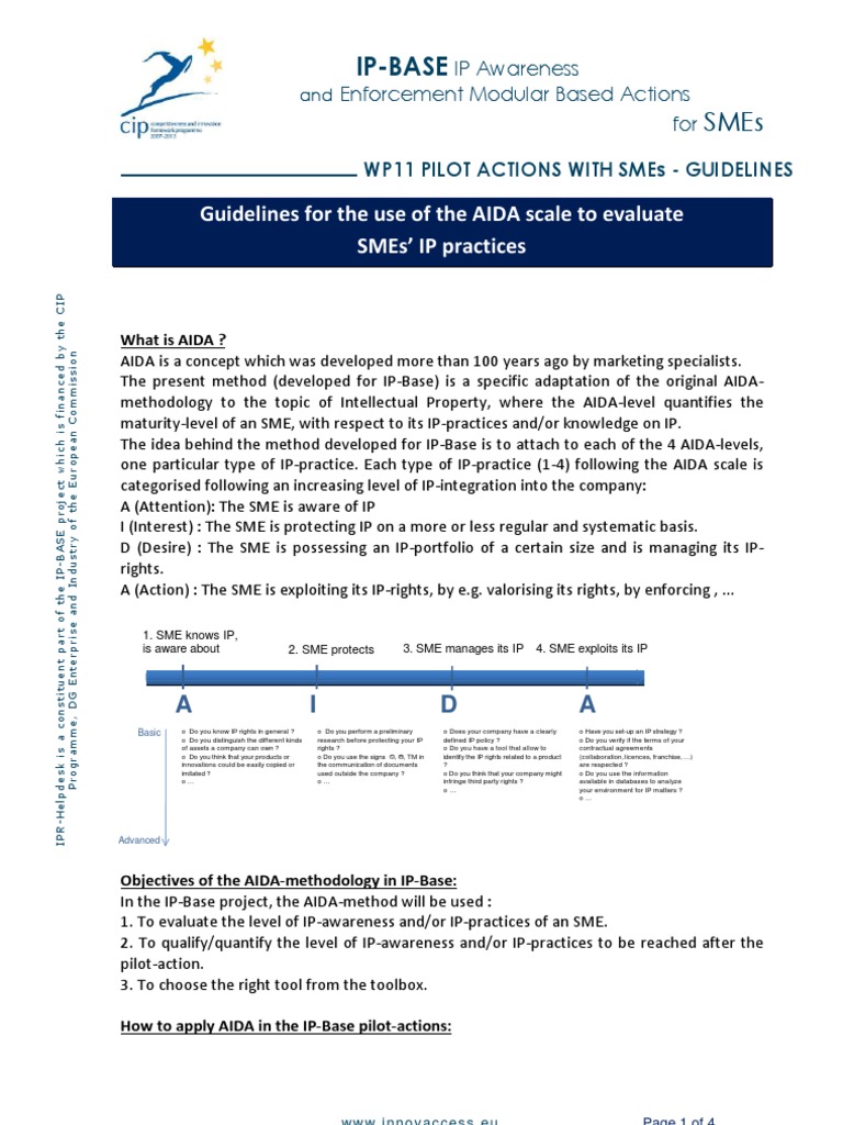 Ip-Base Smes: Guidelines For The Use of The Aida Scale To Evaluate Smes ...