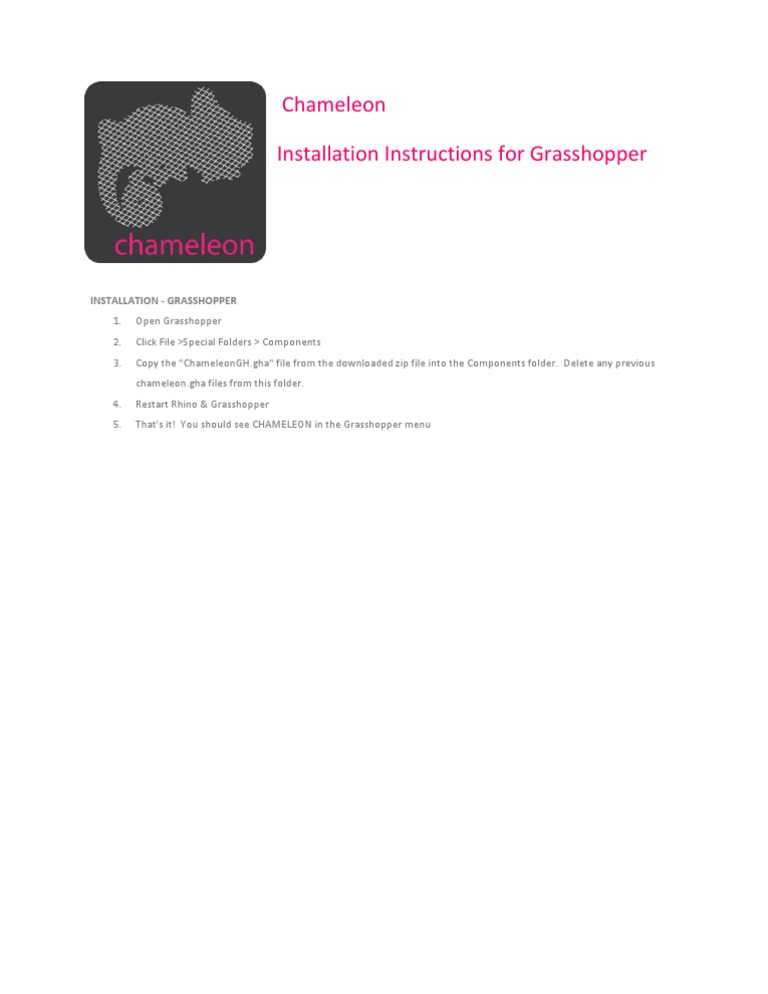 Grasshopper Installation Instructions | PDF