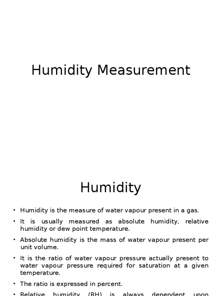 Humidity Measurement | PDF | Humidity | Viscosity