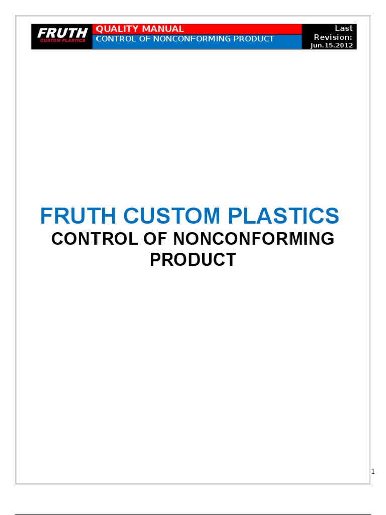 FCP-Nonconforming Product ProcedureA | Specification (Technical ...