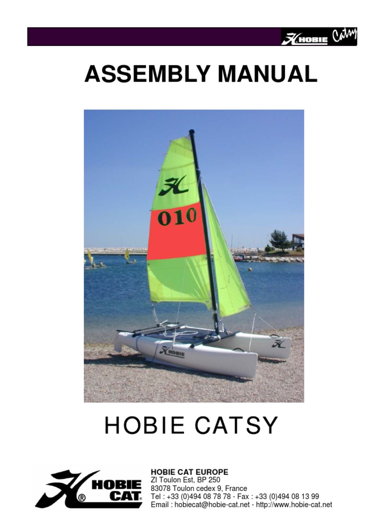 Assembly Manual: Hobie Catsy | PDF | Sailing Ships | Sailboat Types